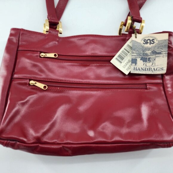SAS | Bags | New Vtg Sas Diane Leather Shoulder Bag Double Straps Front ...